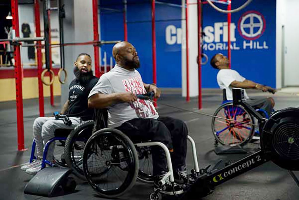 Wesley Hamilton, Crossfit partner on gym space flexing adaptive athletes